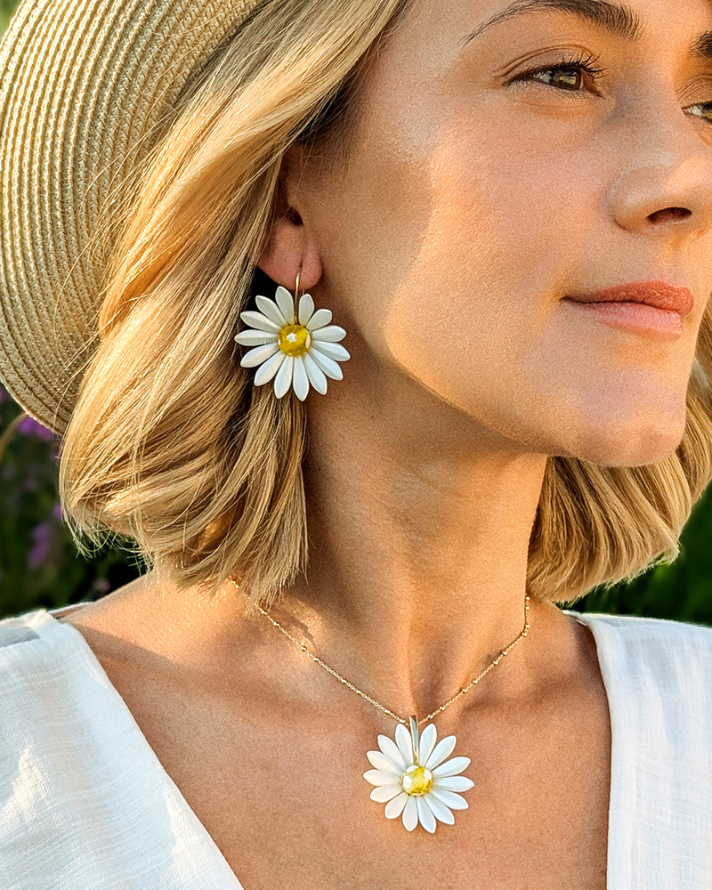 My Daisy Iconic - Colier Floare, Margareta, Argint 925, Piatra Agata ...
